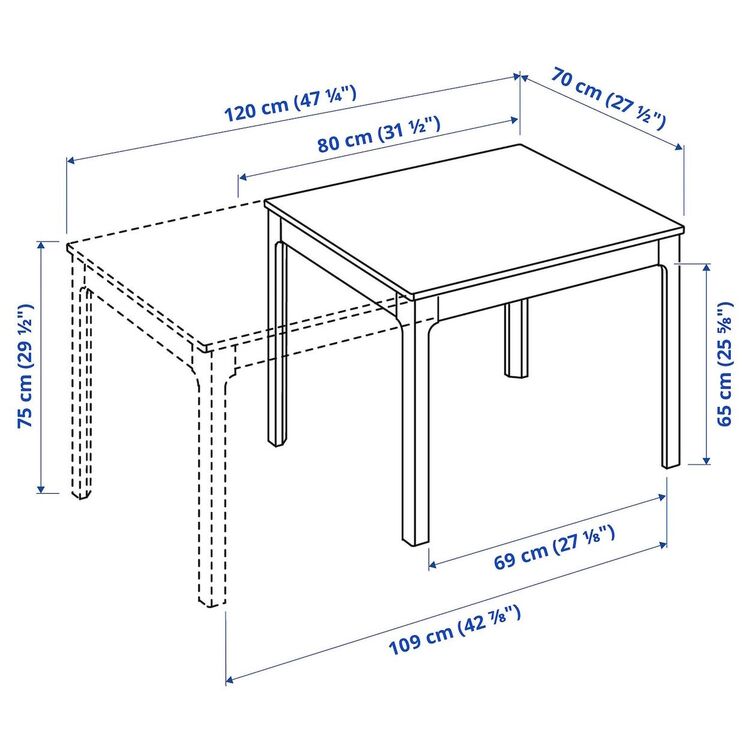 Masa extensibila Ikea Ekedalen 80/120x70cm (Maro) cumpără în Chișinău ...
