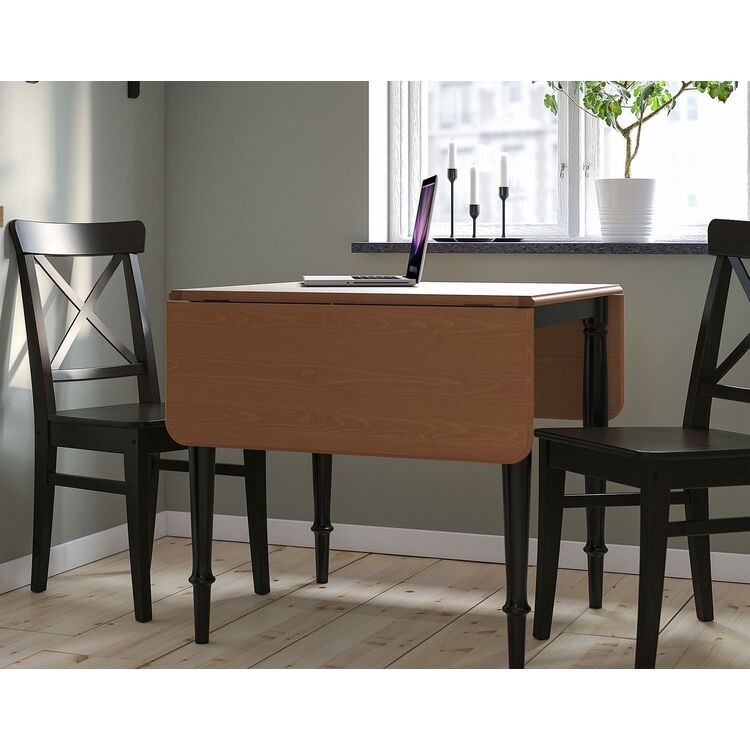 Masa Ikea Danderyd extensibila 74/134x80cm (Furnir pin/Negru) cumpără ...