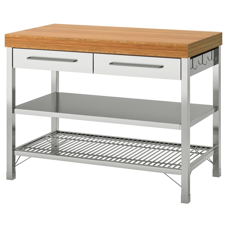 Insula bucatarie Ikea Rimforsa 120x63.5x92 (Inox/Bambus) cumpără în ...