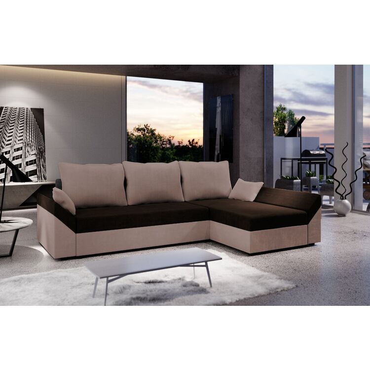 Canapea de colt Space Meble Dante L Sawana 16/Sawana 22 (Dark Brown ...