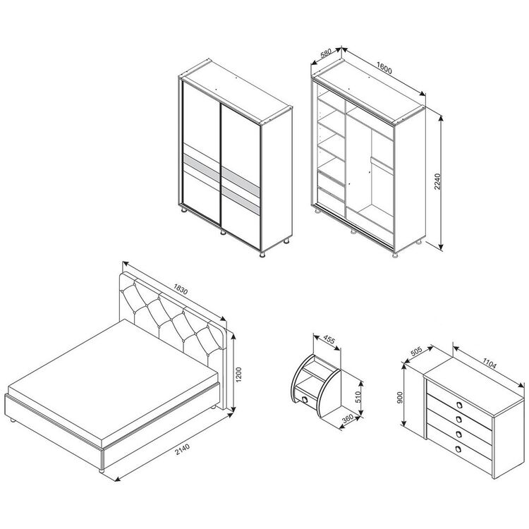Dormitor Ambianta Cristal III (Gri) cumpără în Chișinău, Moldova ...