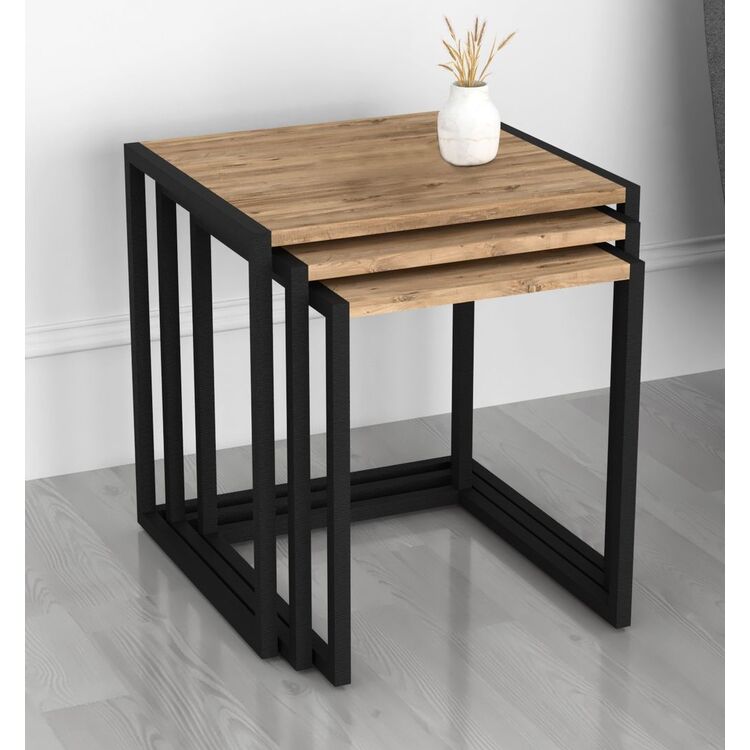 Set masute pentru reviste Fabulous Metal Nesting (Pine/Black) cumpără ...