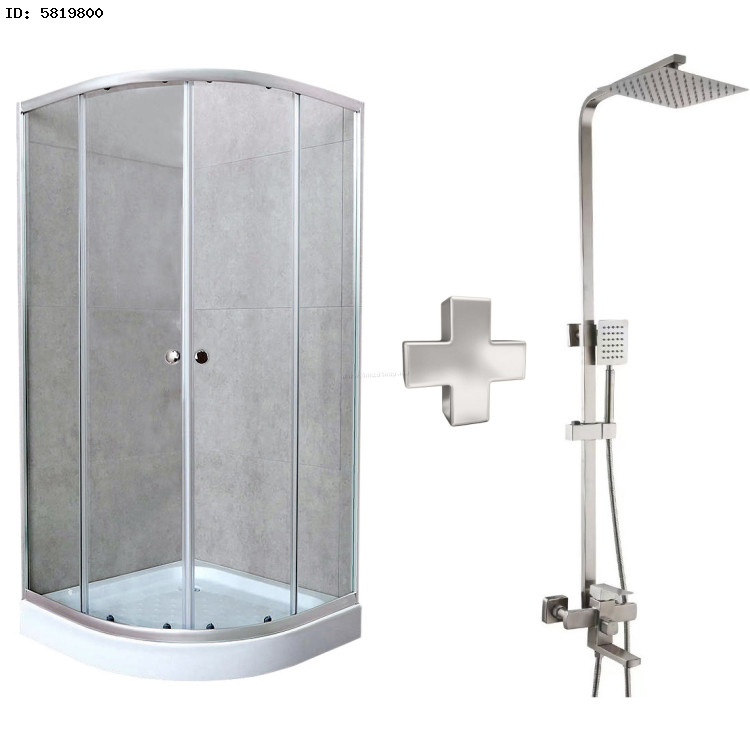 Cabina de dus cu sistem de dus LiniaH2O Irma 90x90/130 + Mat eco Inox ...