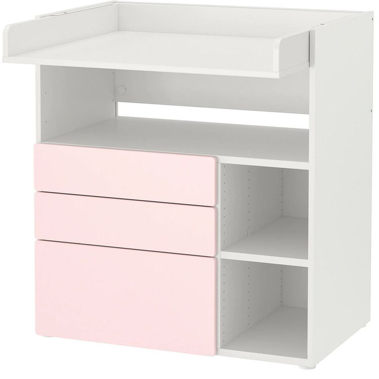Comoda de infasat Ikea Smastad 3 sertare 90x79x100 (Roz Pal)