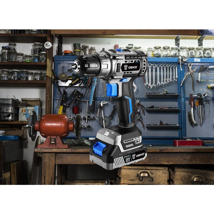 Аккумуляторная дрель-шуруповерт Deko Tools DKBL20DU3-H (Black/Grey)