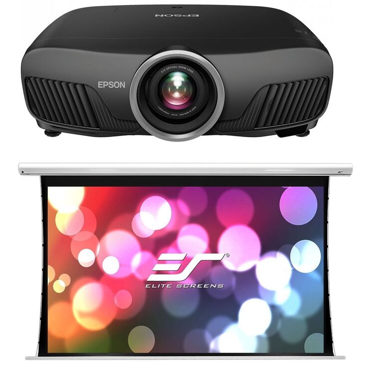Комплект проектор Epson 4K EH-TW9400 + проекционный экран Elite Screens Saker SKT135XHW-E6 ...