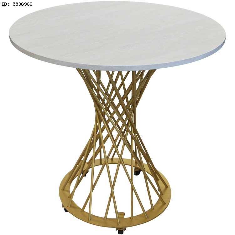 Masa de bar DP Safira Evenimente cu role 80x80 (White/Gold) cumpără în ...