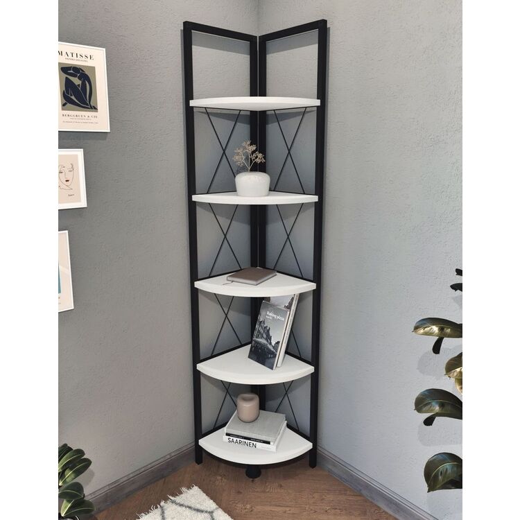 Etajera de colt Fabulous 5 Shelves (White/Black) cumpără în Chișinău ...