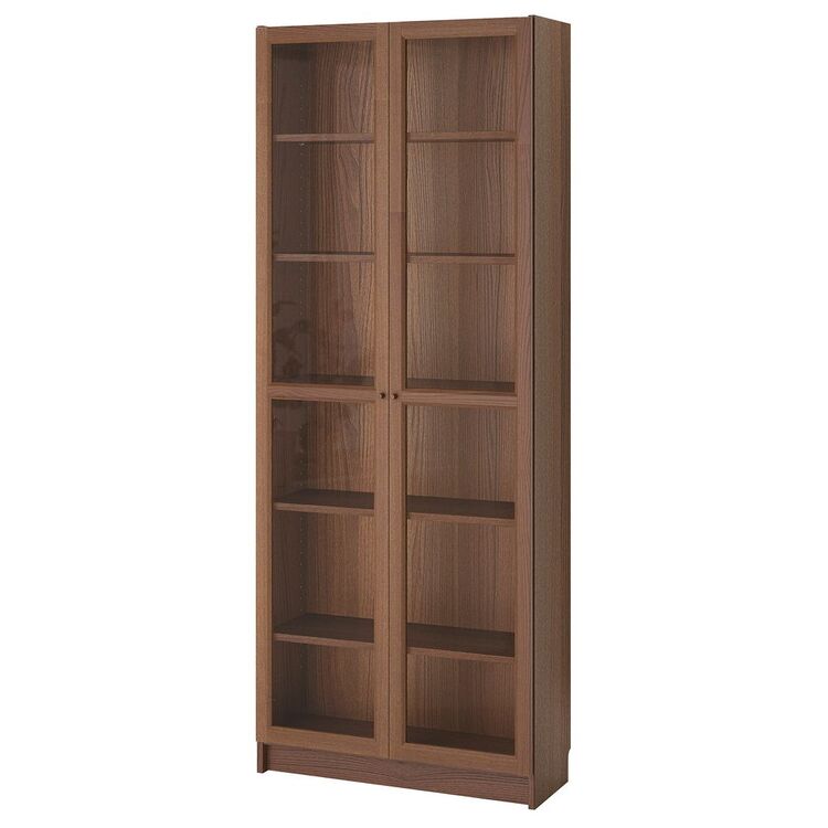 Книжный шкаф Ikea Billy/Oxberg 80x30x202 (Коричневый/Ясеневый Шпон ...