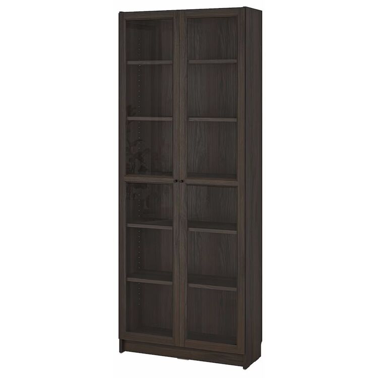 Biblioteca Ikea Billy/Oxberg usi sticla 80x30x202 (Maro Inchis Aspect ...