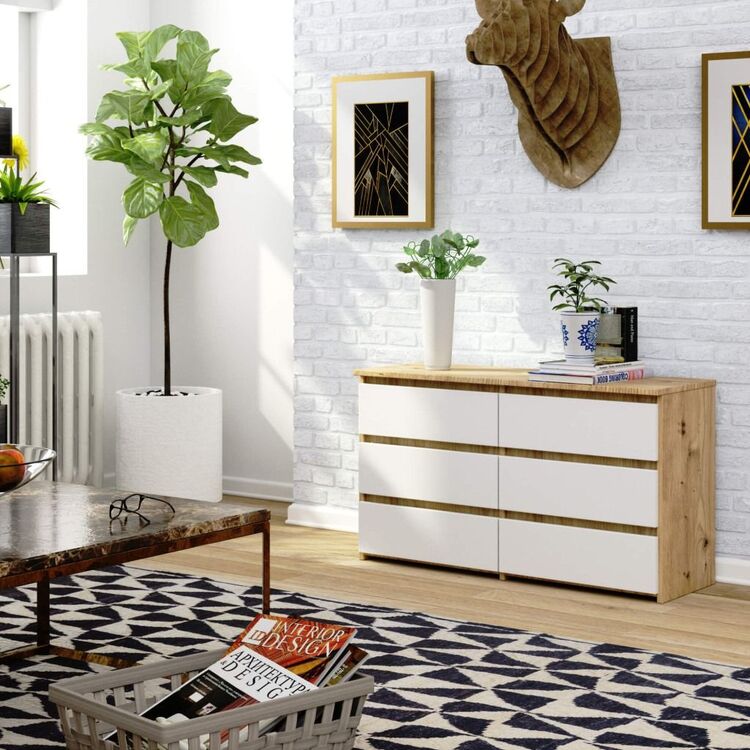 Комод Akord CL 100 6S (Artisan Oak/White) купить в Кишиневе, Молдове ...