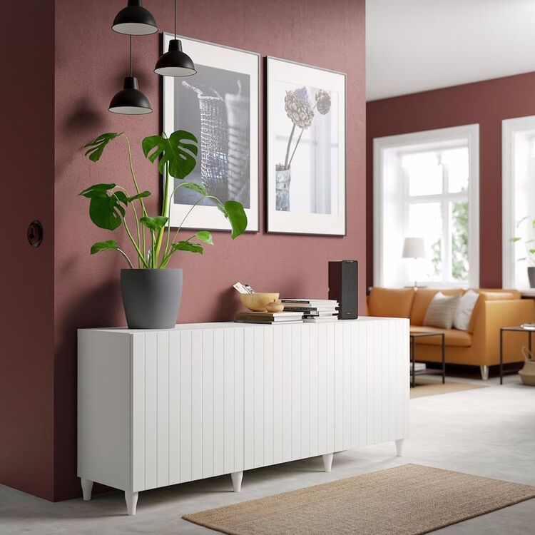Tumba Ikea Besta/Sutterviken/Kabbarp cu usi 180x42x74 (Alb) cumpără în ...