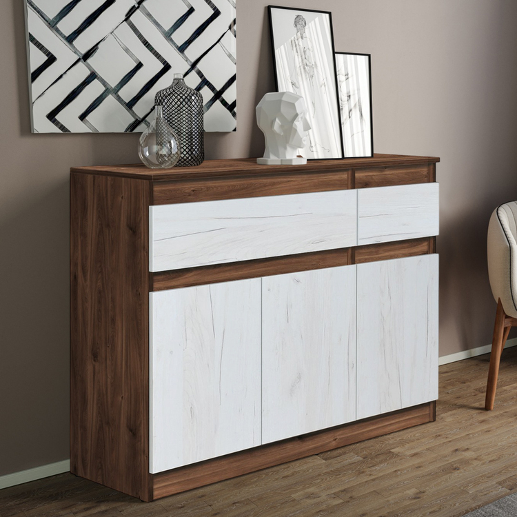 Tumba Modern Komfi 120cm (Brandy Castello Oak/Craft Oak White) cumpără ...