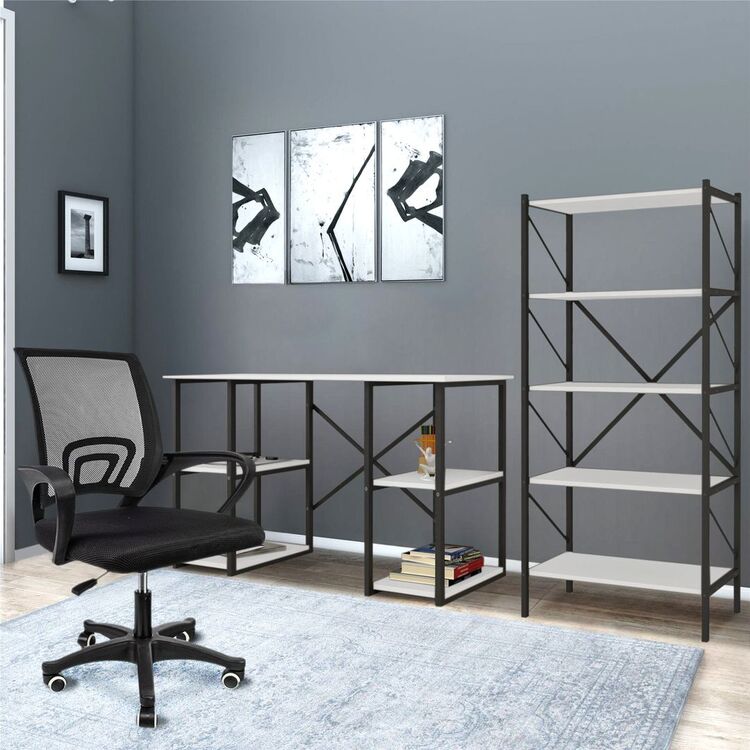 Set de mobila pentru oficiu Fabulous 4 rafturi/Shelves Metal 5 sectiuni ...