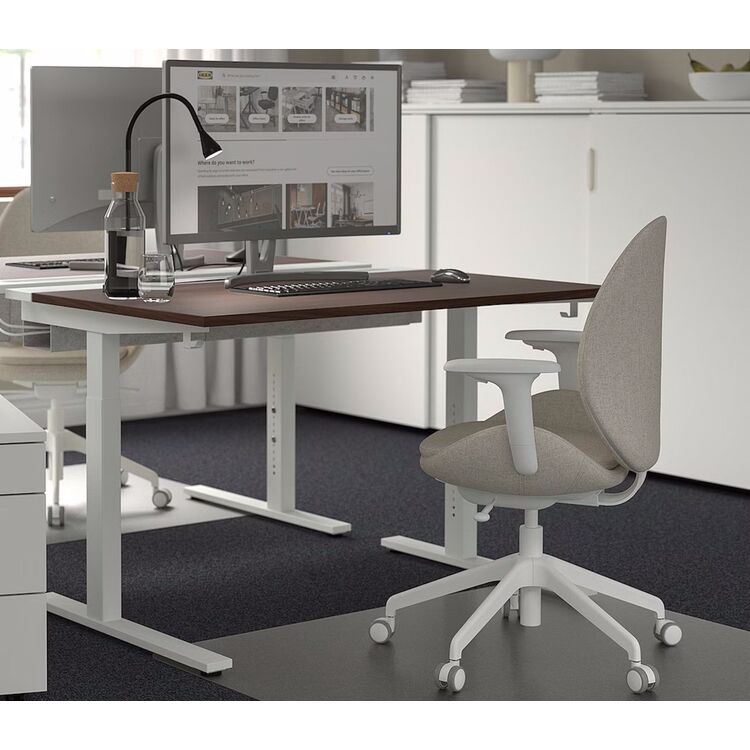 Стол компьютерный Ikea Mittzon 140x80 (Ореховый шпон/Белый) купить в ...