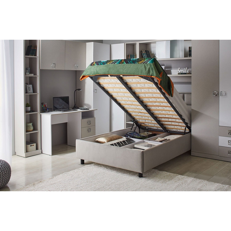 Pat cu saltea Ambianta Amigo Gri + Saltconfort Classic Ortopedic 90х200 ...