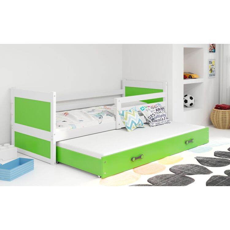 Pat BMS Group Rico cu pat retractabil 90x200 (White/Green)