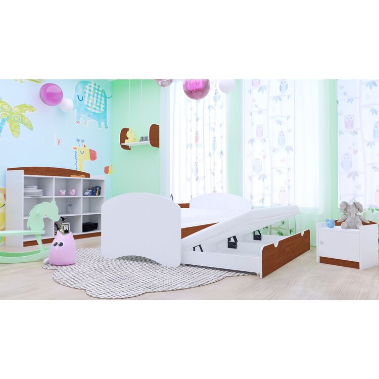 Pat Happy Babies Happy cu pat retractabil 90x200 (White/Calvados ...