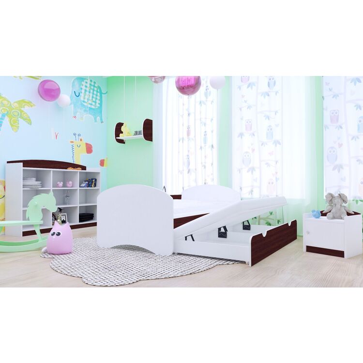 Pat Happy Babies Happy cu pat retractabil 90x200 (White/Wenge Chestnut ...