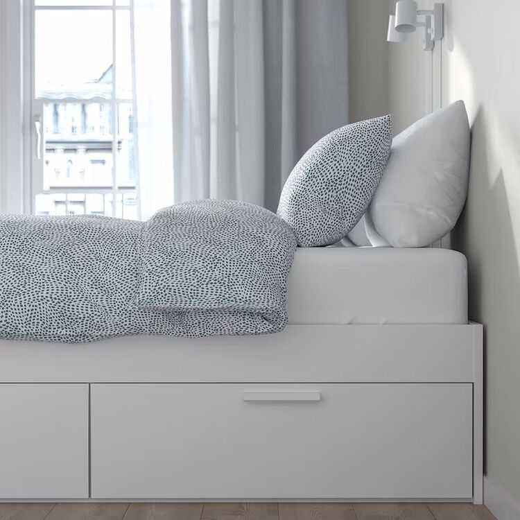 Кровать Ikea Brimnes Lindbaden с ящиками 140x200 (Белый) купить в ...