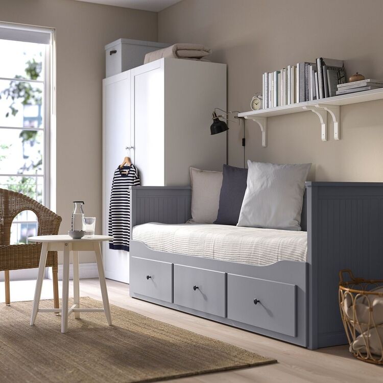 Кровать раскладная Ikea Hemnes Afjall 80x200 (Серый/Жесткий) купить в ...
