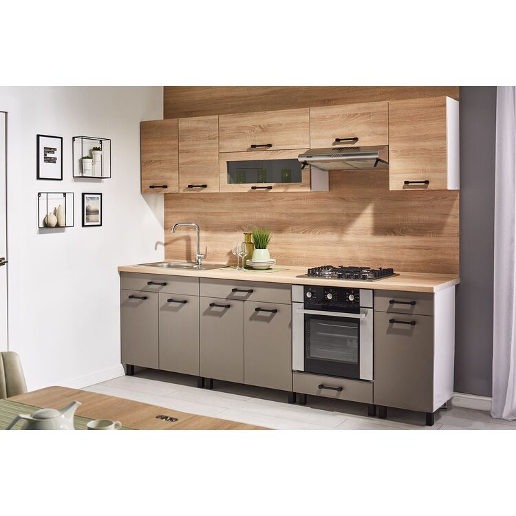 Bucatarie modulara Ambianta Iris 2.6m (Bardolino/Gri) cumpără în ...