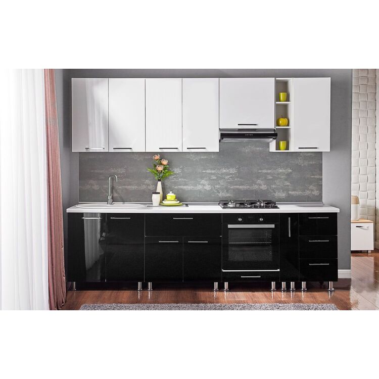 Bucatarie modulara Ambianta Perla 3.0m (Alb/Negru) cumpără în Chișinău ...