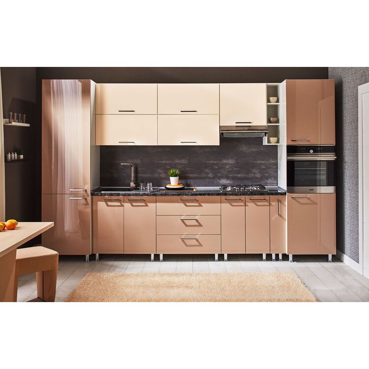 Bucatarie modulara Ambianta Perla 3.0m (Crem/Cappuccino) cumpără în ...