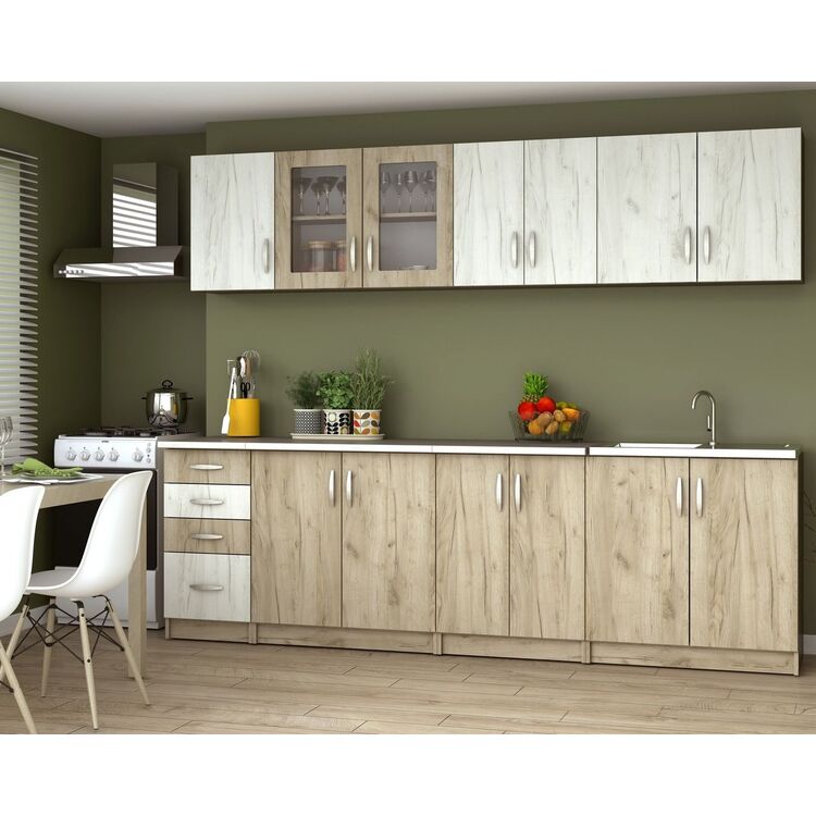 Bucatarie Marcel Prod Venus 2.6m (Craft Oak White/Craft Oak Grey/Wenge ...