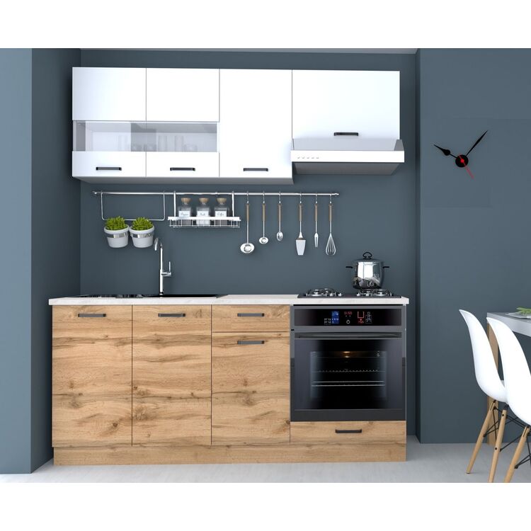 Bucatarie Marcel Prod Vio C 1.8m (Wotan Oak/White) cumpără în Chișinău ...