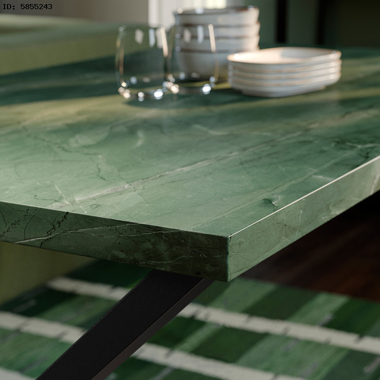 Masa Ikea Skalsta X 140х80 (Gri închis-verde/Aspect marmura/Negru-gri ...