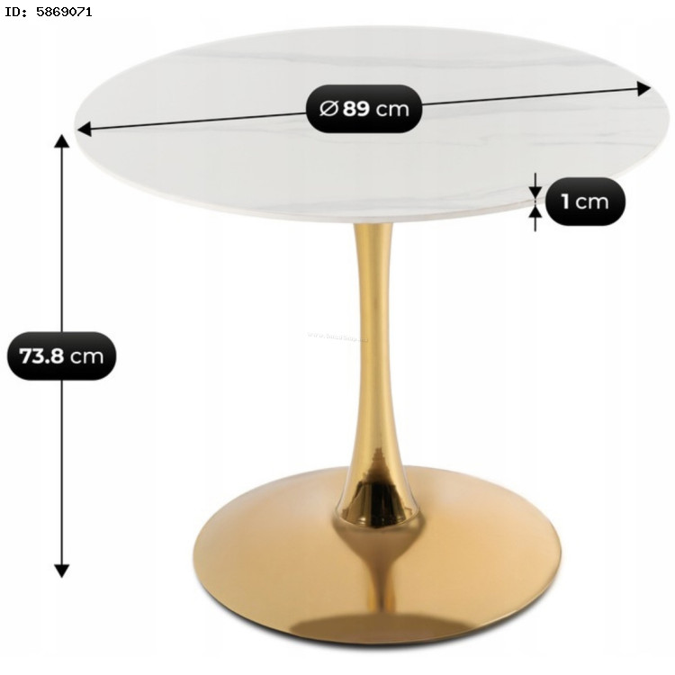 Masa Mebel Elite Sander (White/Gold) cumpără în Chișinău, Moldova ...