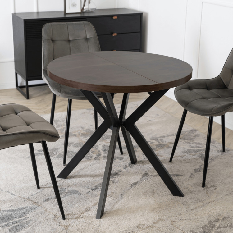 Masa extensibila Mebel Elite Dorian 80-160 (Walnut/Black) cumpără în ...
