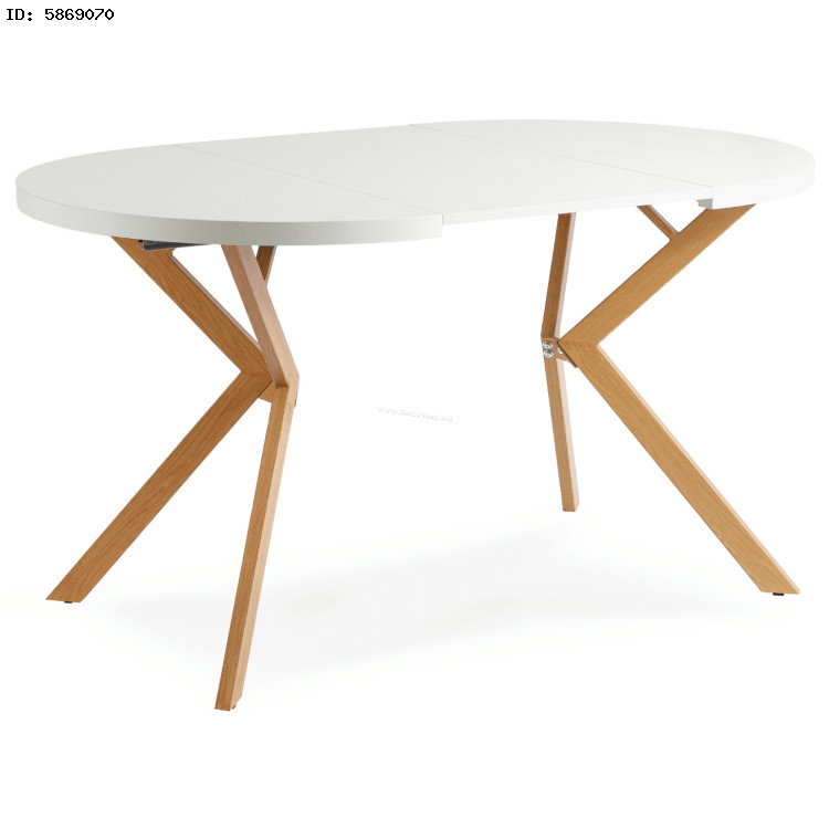 Стол раскладной Mebel Elite Dorian 80-160 (White/Scandinavian Oak ...