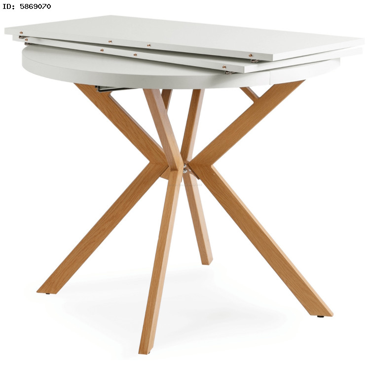 Стол раскладной Mebel Elite Dorian 80-160 (White/Scandinavian Oak ...