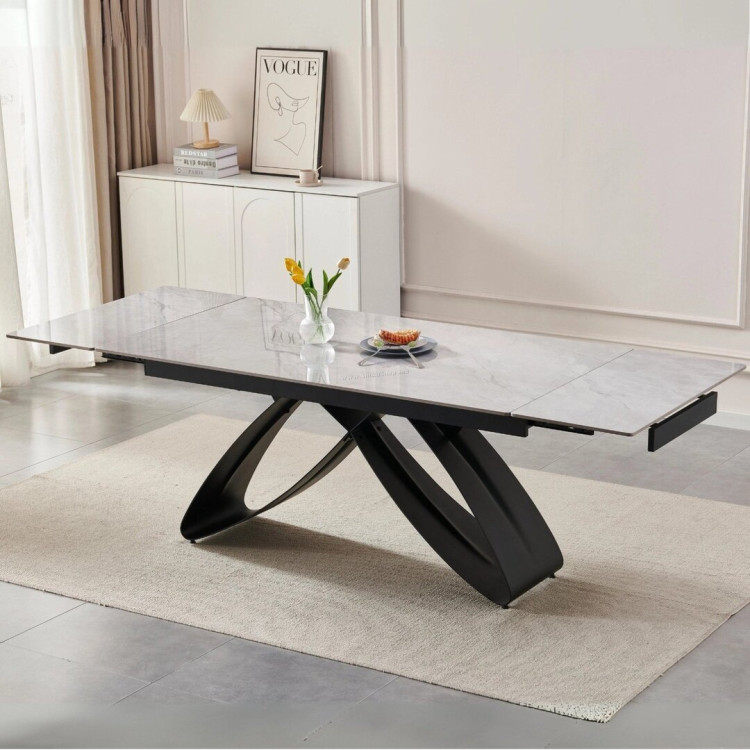 Masa extensibila Mebel Elite Luigi 160/240 (Grey Marble/Black) cumpără ...