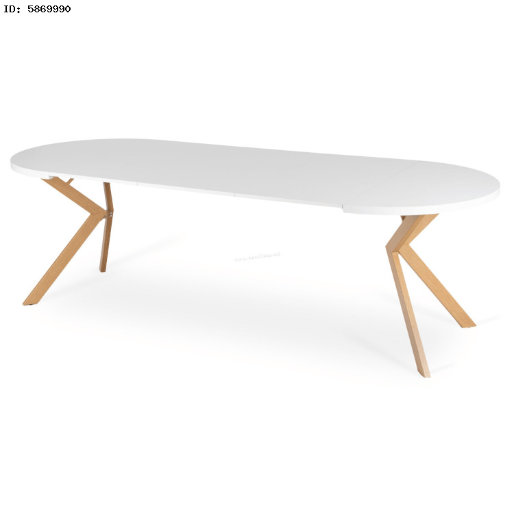 Masa extensibila Mebel Elite Lukas 100-250 (White/Scandinavian Oak ...