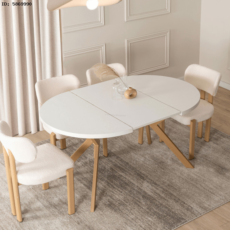 Masa extensibila Mebel Elite Lukas 100-250 (White/Scandinavian Oak ...