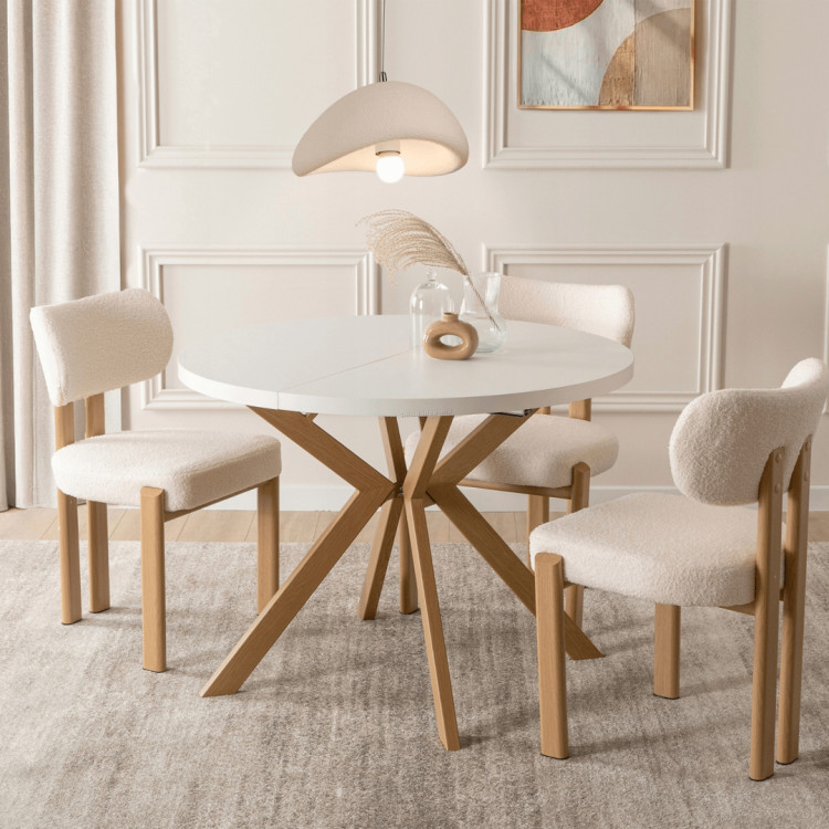 Masa extensibila Mebel Elite Lukas 100-250 (White/Scandinavian Oak ...