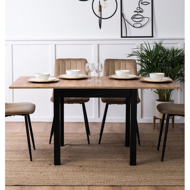 Masa extensibila Mebel Elite MAX 80/160 (Craft Oak/Black) cumpără în ...