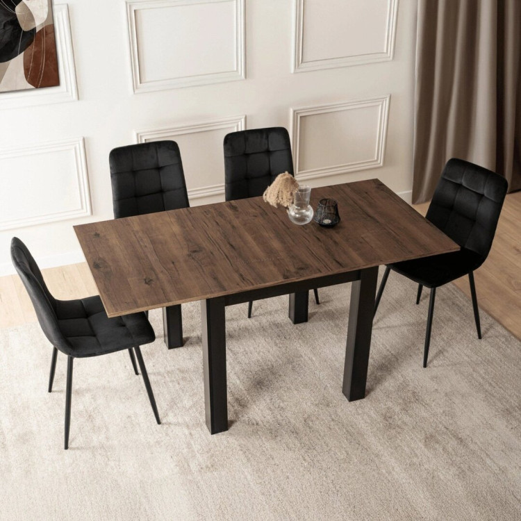Masa extensibila Mebel Elite MAX 80/160 (Walnut/Black) cumpără în ...