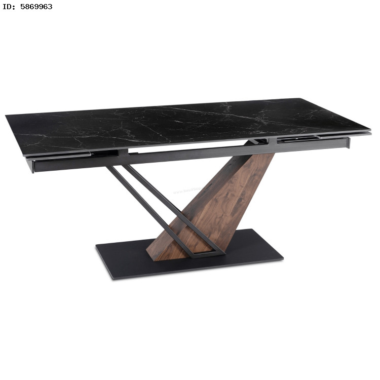 Masa extensibila Mebel Elite REX 2 180/240 (Black Marble/Walnut ...
