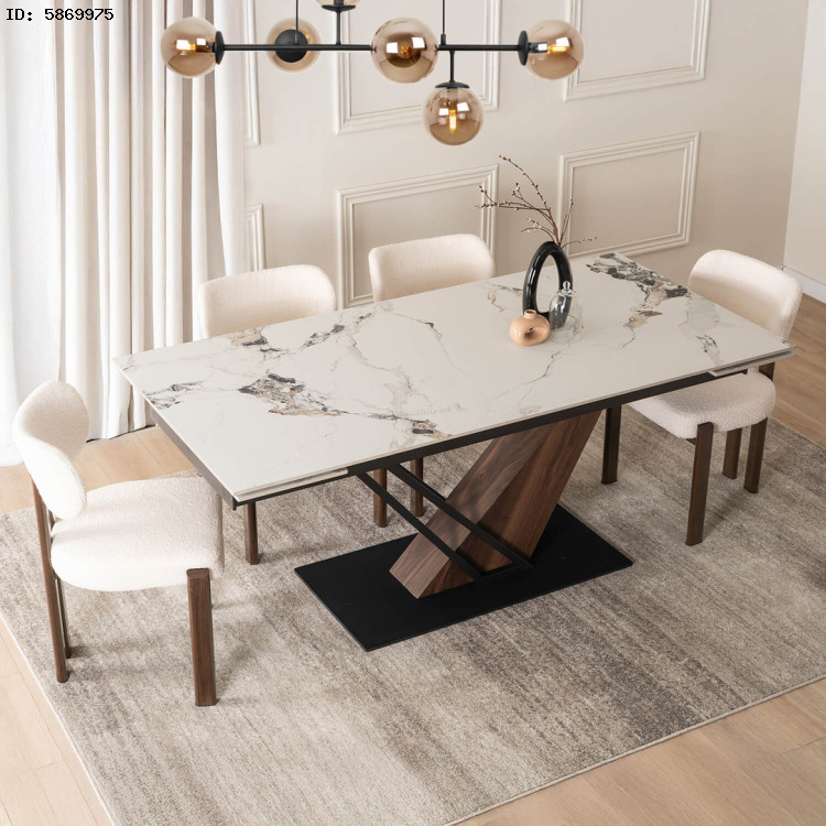 Стол раскладной Mebel Elite REX 2 180/240 (White Marble/Walnut) купить ...