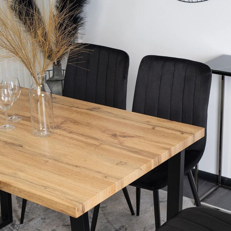 Masa extensibila Mebel Elite Sven 220 (Craft Oak Golden/Black) cumpără ...