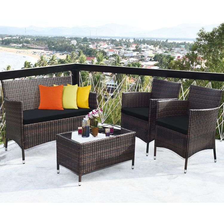 Set mobilier de gradina Costway HW67772DK (Brown/Black) cumpără în ...