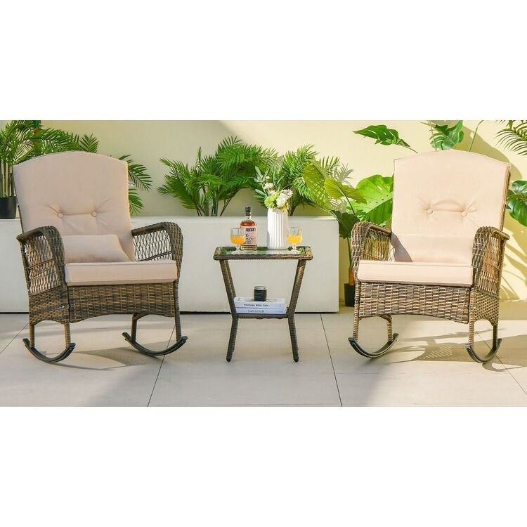 Set mobilier de gradina Costway NP10976MS (Brown/Beige) cumpără în ...