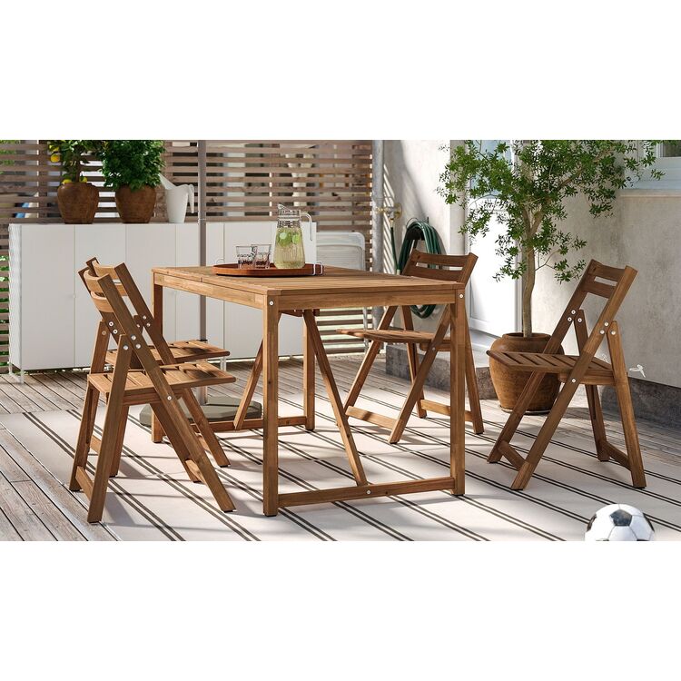 Set mobilier de gradina Ikea Nammaro 4 scaune pliante/exterior 140cm ...