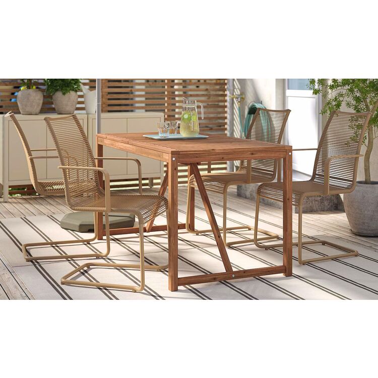 Set mobilier de gradina Ikea Nammaro/Vasman 4 scaune/cu cotiere 140cm ...