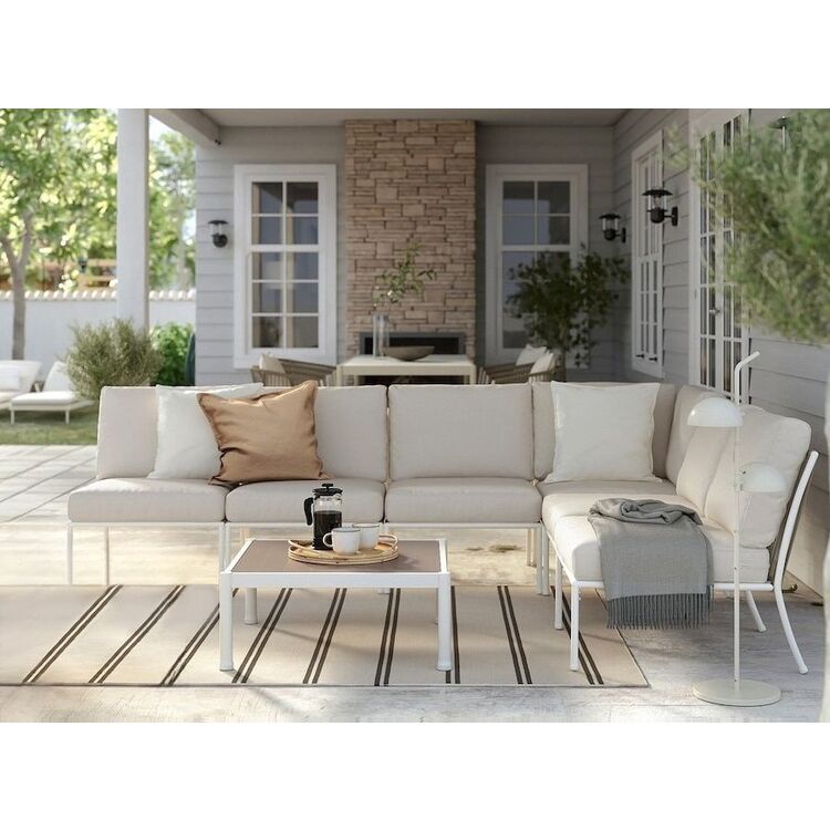 Set mobilier de gradina Ikea Segeron (Alb/Froson/Duvholmen Bej)