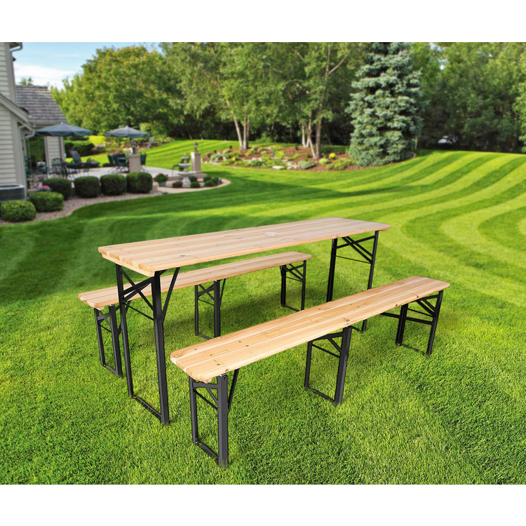 Set mobilier de gradina Saska Garden 1053936 (Natural/Black) cumpără în ...